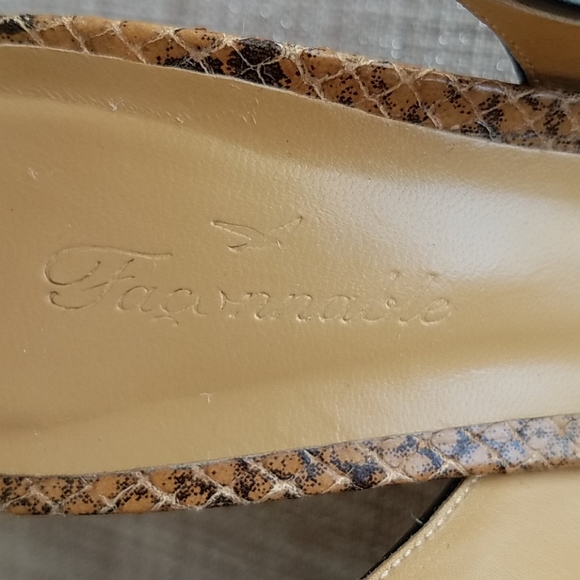 Faconnable | Shoes | Faconnable Slingback Snake Print Pump Heel | Poshmark